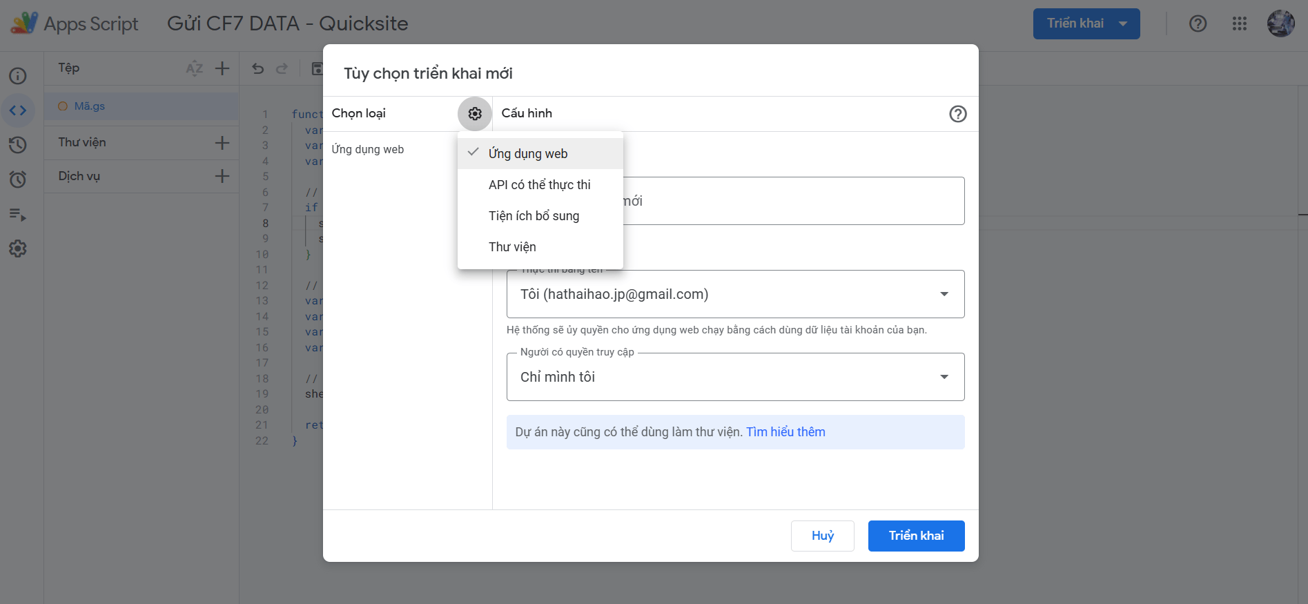 QS • Hướng dẫn kết nối Contact Form 7 với Google Sheet